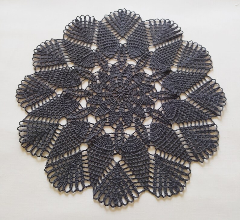 Gray Pineapple Crochet Doily Lace Round Doily Gray Pineapple | Etsy