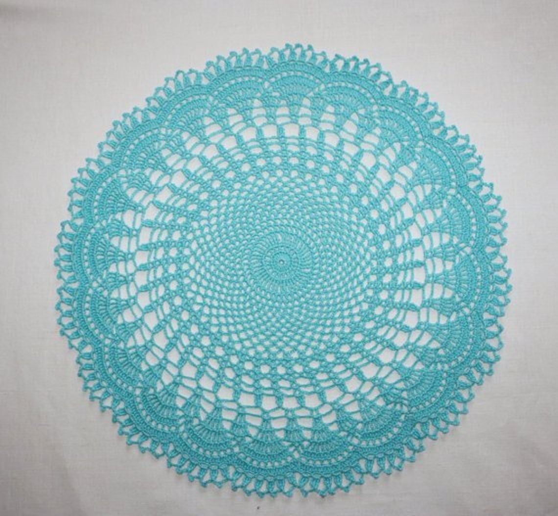 Blue Crochet Doily Round Doily Blue Lace Doily Table - Etsy