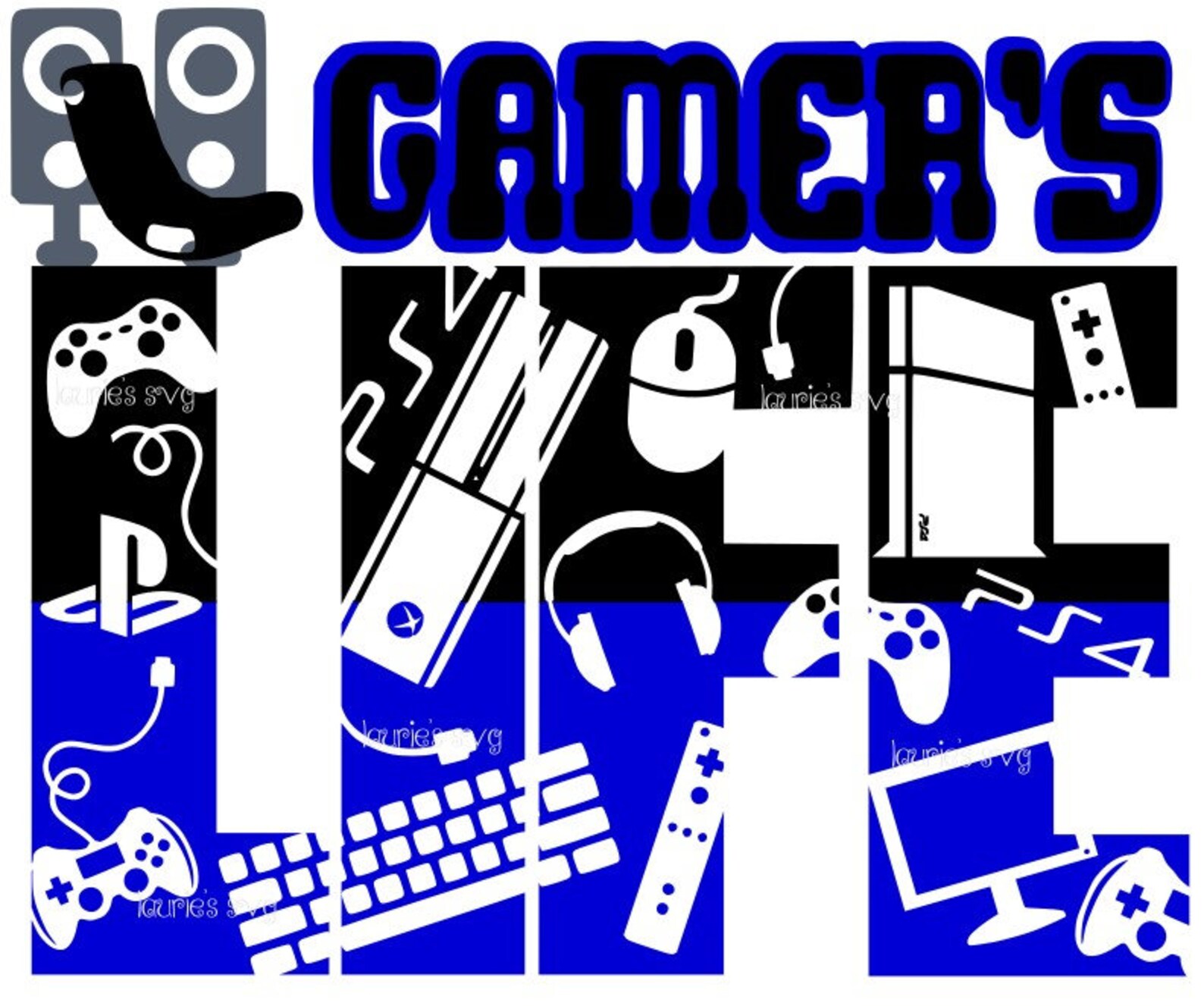 Gamers Life 2 File - Svg,png,jpg and Silhouette - Etsy