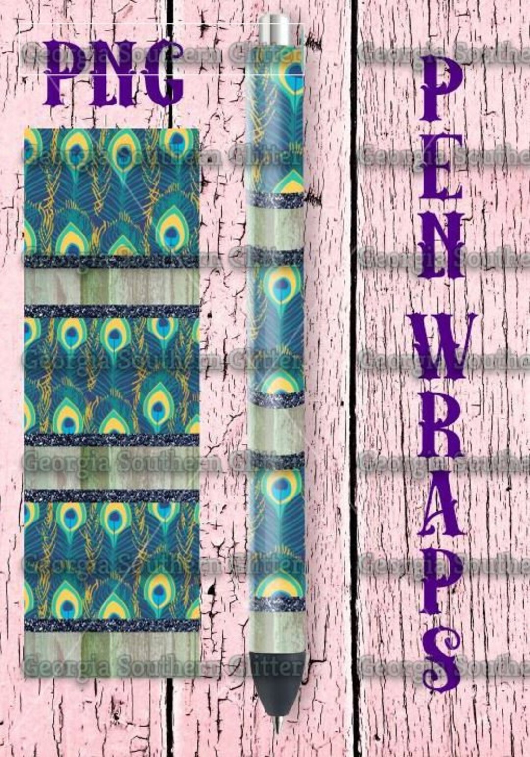 Peacock Glitzer Pen Wrapper für Wasserrutsche oder Vinyl PNG Datei ...