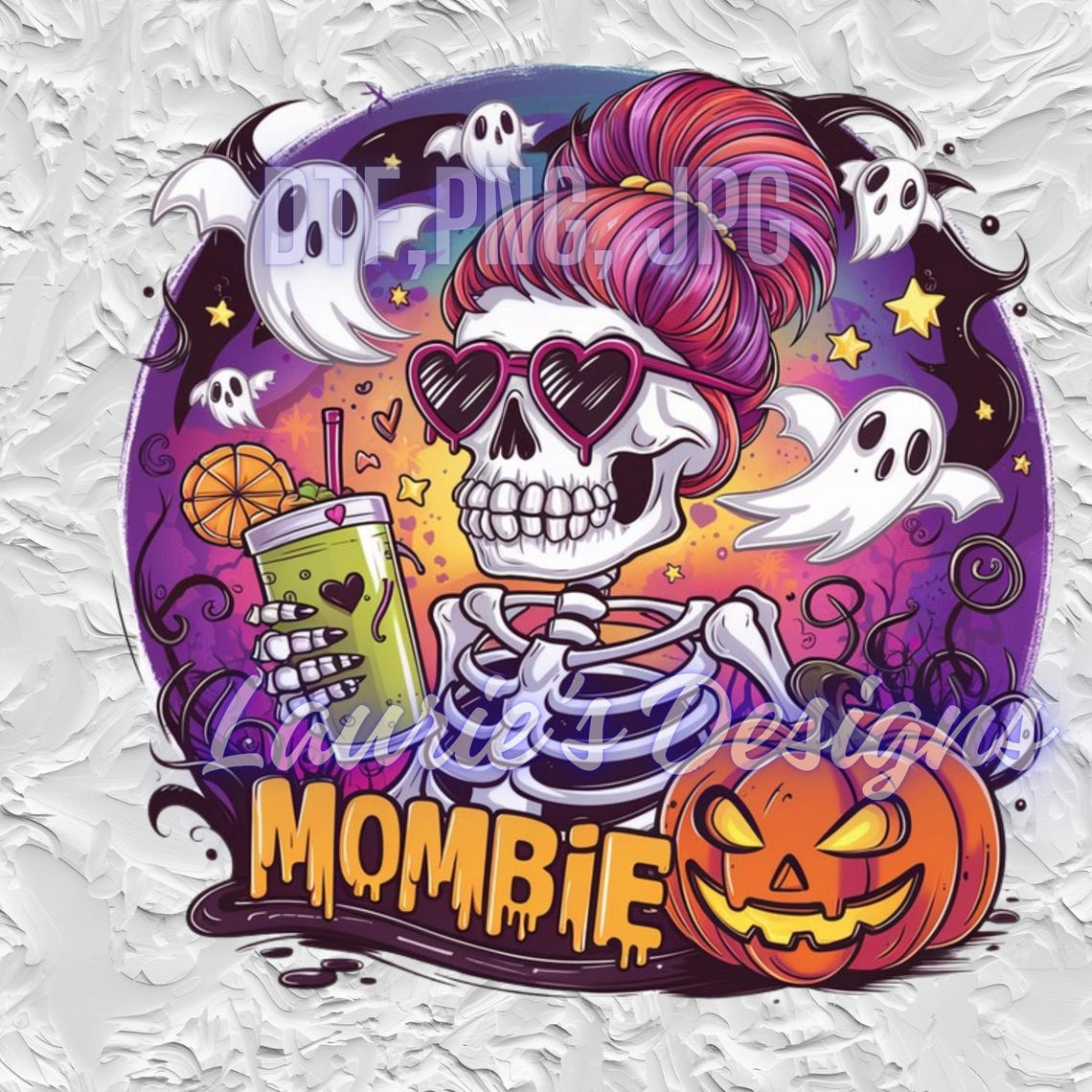 Halloween Skeleton Mombie Ghost Pumpkin DTF,PNG, Sublimation Design,png ...
