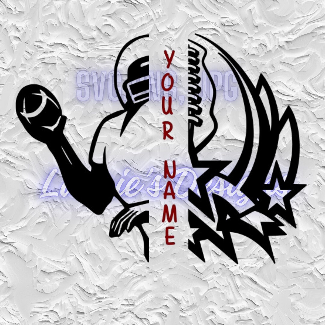 FOOTBALL Custom Add Name File- Svg,png,jpg Cutting File Football Player ...