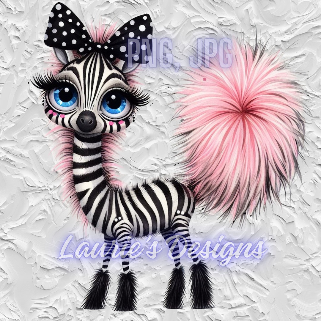 Zebra PINK FLUFFY TAIL Animal ,sublimation Design,png,jpg Clover Png ...