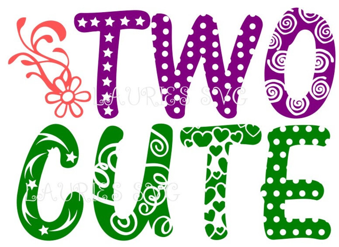 TWO CUTE Svg, Eps, Dxf, Png Cricut, Silhouette File- Svg,png,jpg and ...