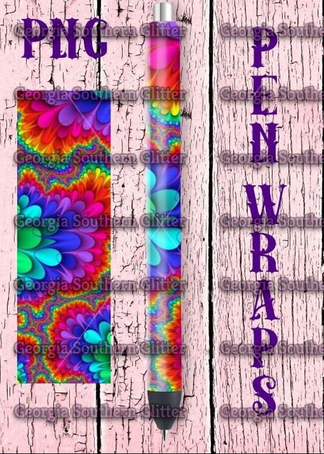 Colorful Burst Glitter Pen Wrappers for Waterslide or Vinyl PNG File - Etsy