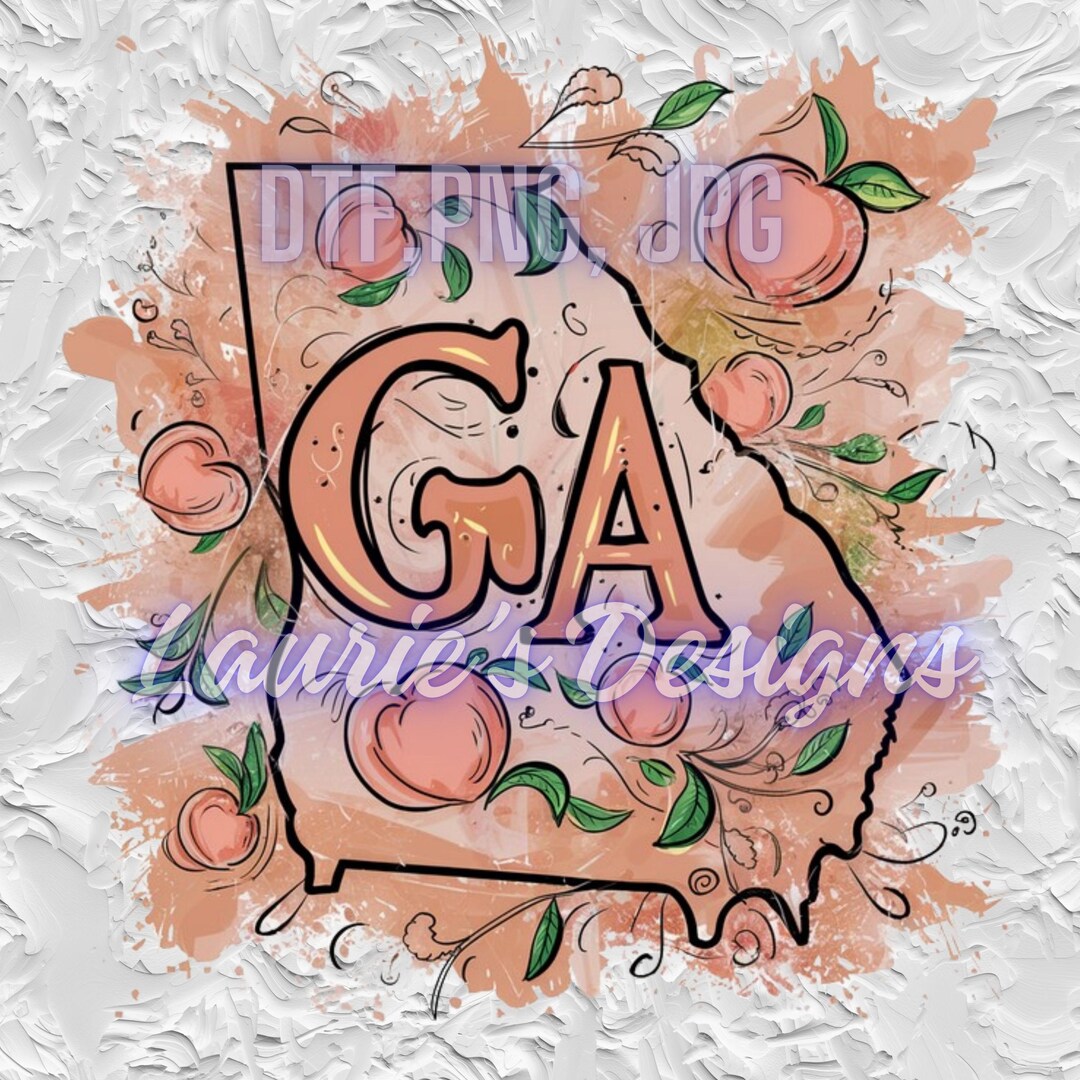 GA Georgia State Outline Peaches DTF,PNG, Sublimation Design,png,jpg - Etsy