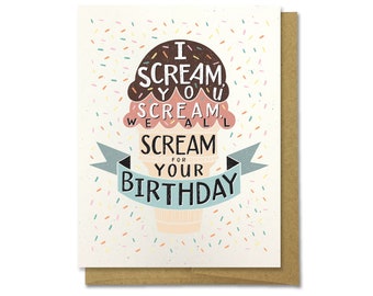 Scream Birthday Card - Etsy