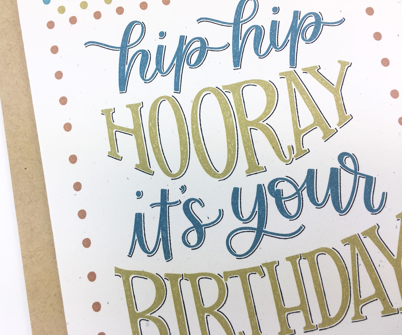 Happy Birthday Card Hip Hip Hooray Bday Card Happy B-day - Etsy