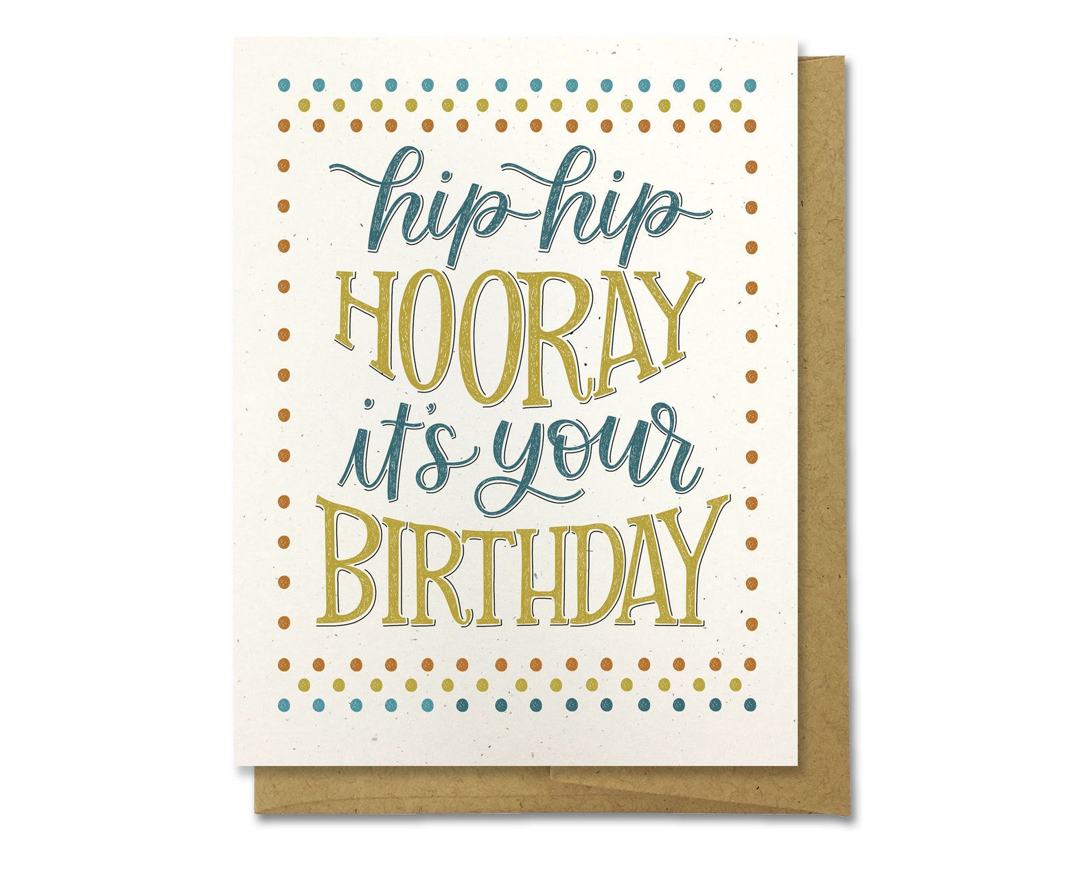 Happy Birthday Card Hip Hip Hooray Bday Card Happy B-day - Etsy