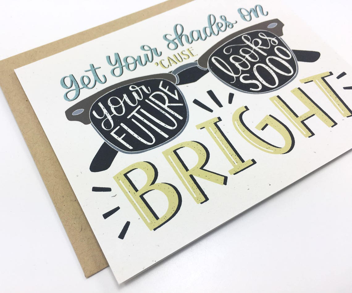 Graduation Card Congrats Card Future is Bright - Etsy