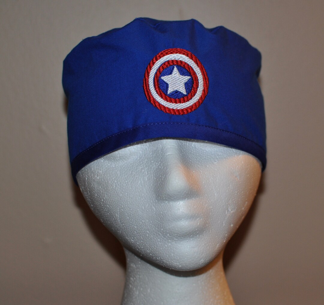 Marvel Comics Captain America Embroidered Men's Scrub Cap/hat - One ...