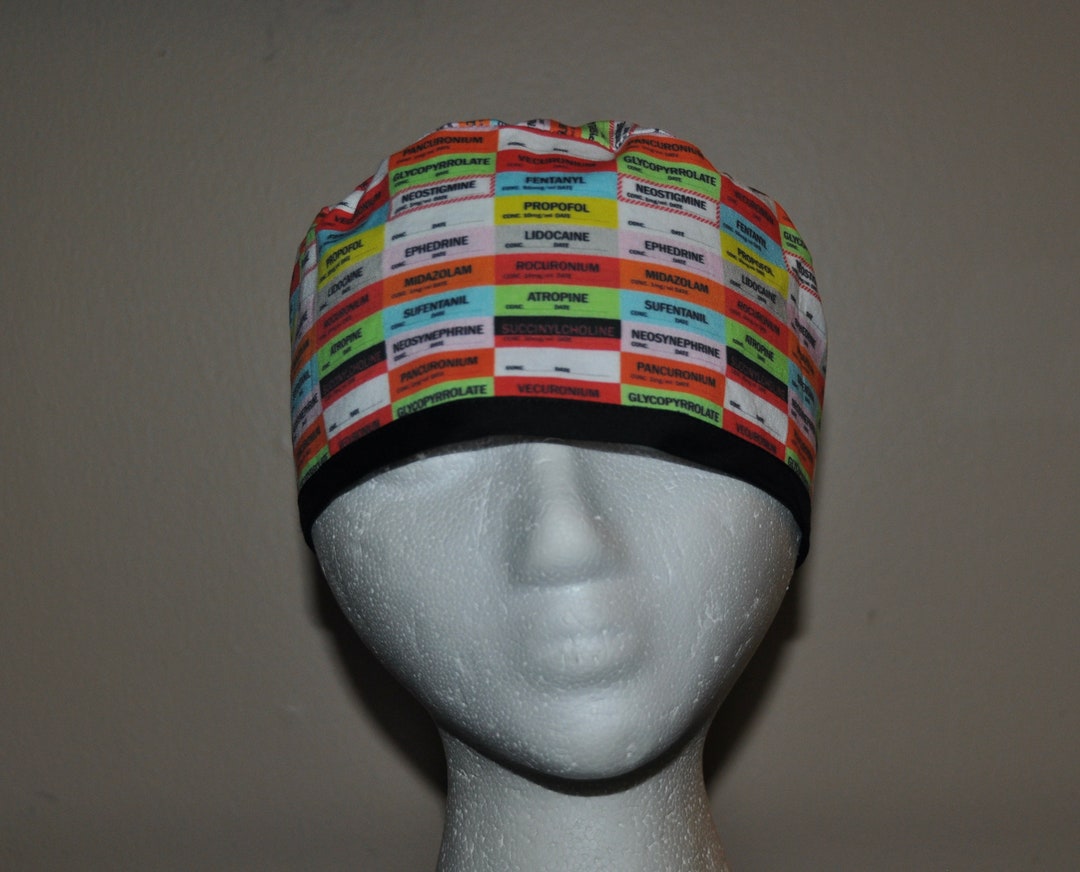 Men's Anesthesia Drug Labels Scrub Cap/hat - One Size Fits Most - Etsy