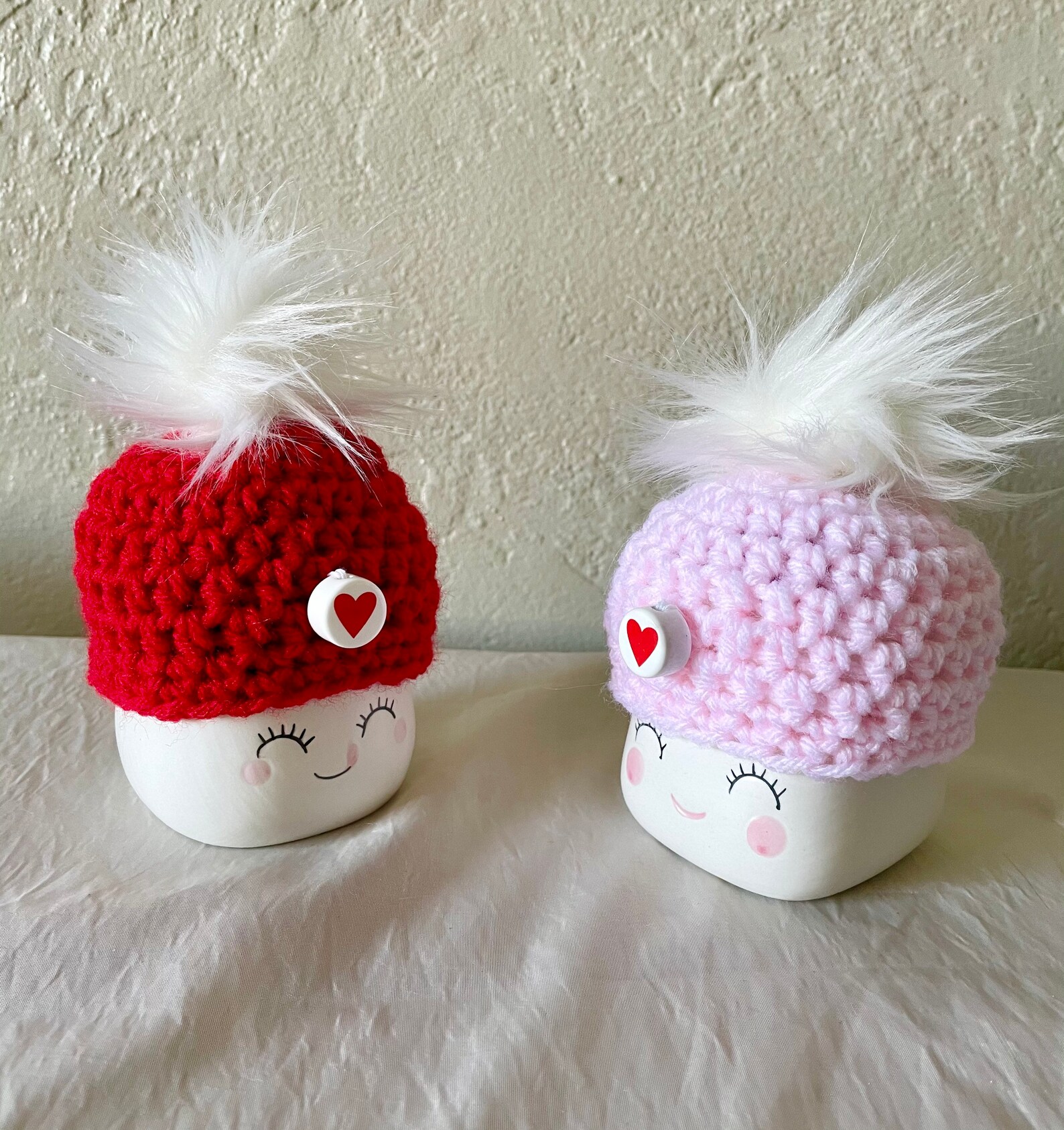 Set of 2 Valentine Marshmallow Mug Hats / Marshmallow | Etsy