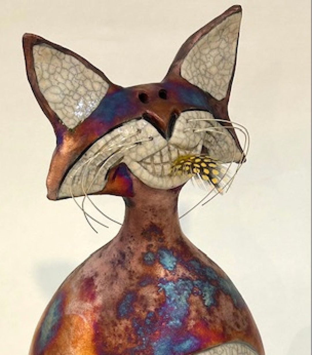 14-inch Naughty Cat by Nolan Windholtz of Round Tree Pottery. - Etsy