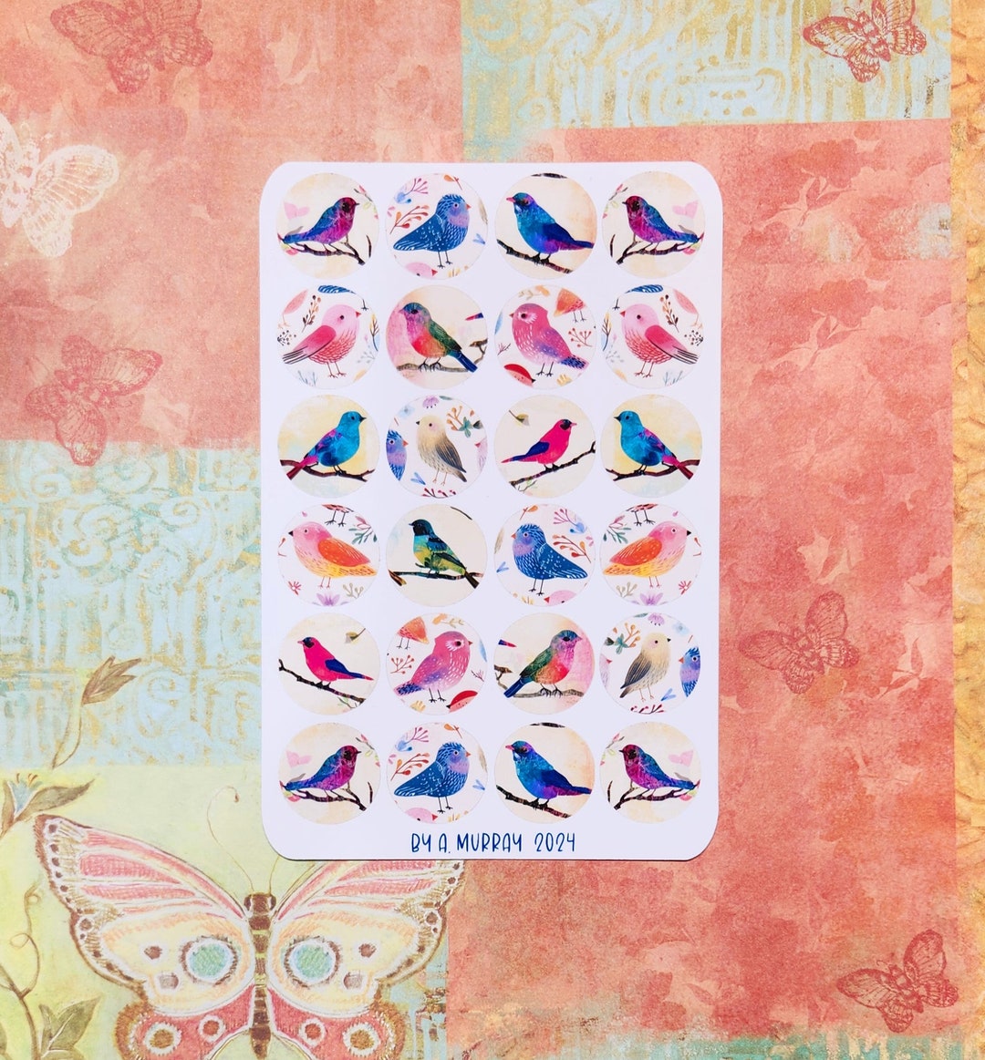 Bird Sticker Sheet, Bird Variety Envelope Seal Stickers, Vinyl Matte ...