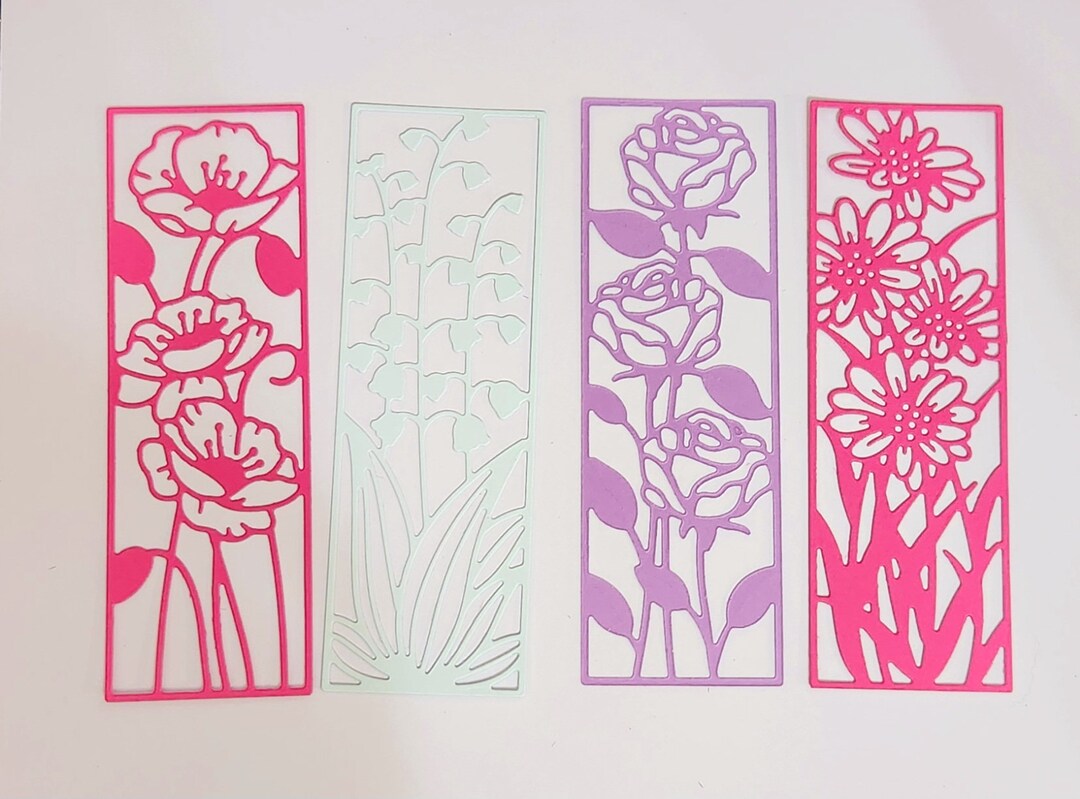4 Cardstock Flower Overlays for Junk Journal Supplies, Floral Cut Outs ...