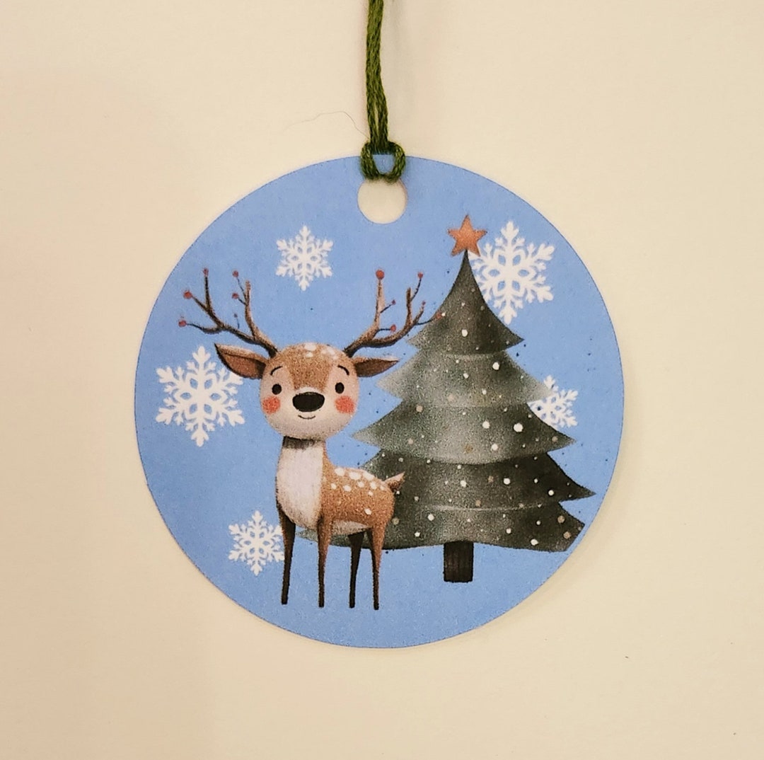 Cute Reindeer Gift Tags for Gifts, Christmas Gift Tag, Printed Gift ...