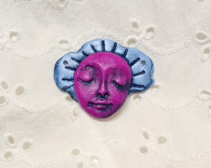 Head in the Clouds Goddess Face Bead, Handmade Supply, Focal Bead ...