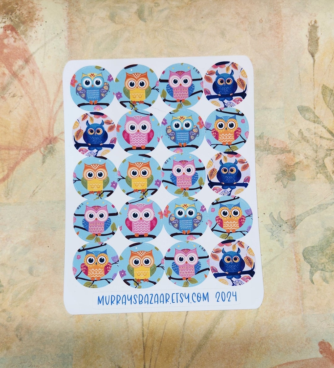 Owl Sticker Sheet, Bird Variety Envelope Seal Stickers, Vinyl Matte ...