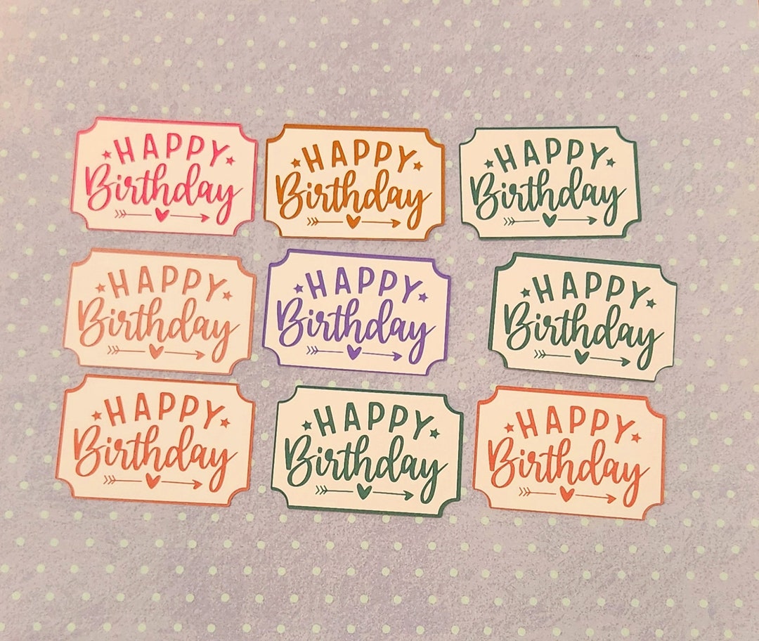 Happy Birthday Cut Outs for Junk Journal Supplies, Die Cuts for ...