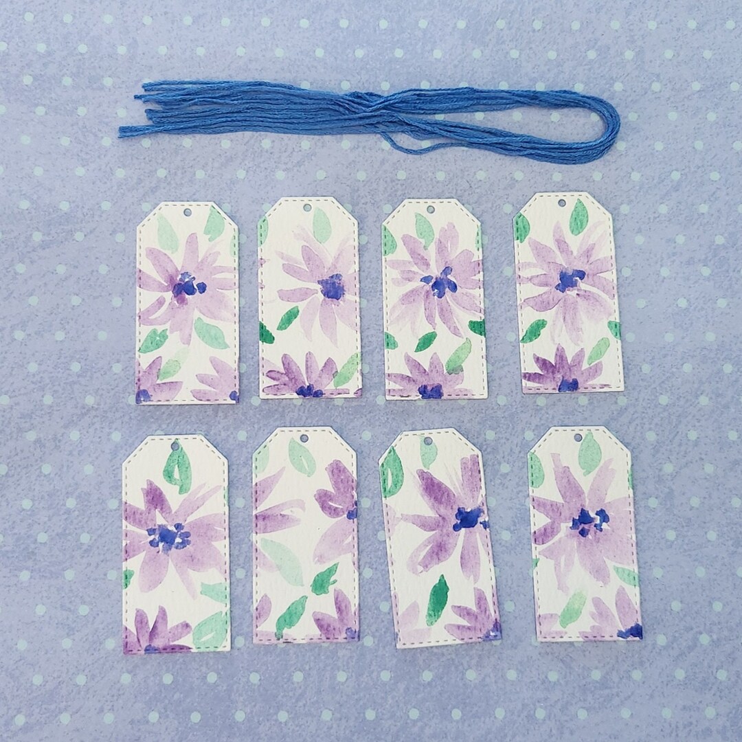 Watercolor Flower Gift Tags for Gifts, 8 Purple Flower Gift Tags, Junk ...