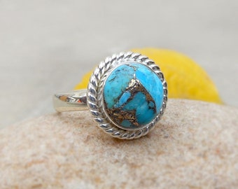 Blue turquoise ring | Etsy