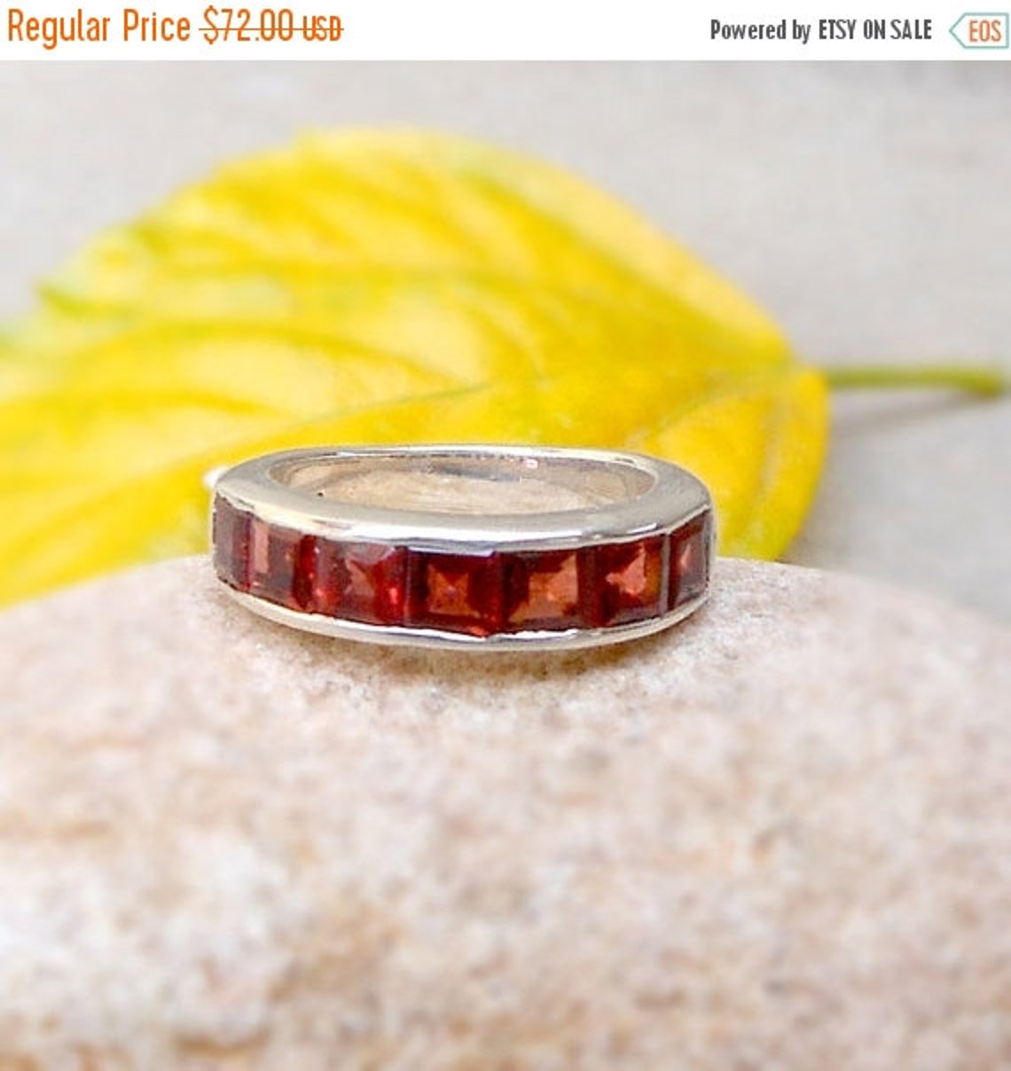 Garnet Eternity Ring Half Eternity Band Garnet Channel Set - Etsy