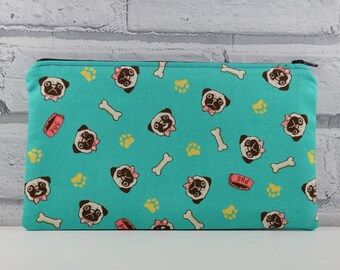 pug pencil case funny black pug toiletry cosmetic pouch gift