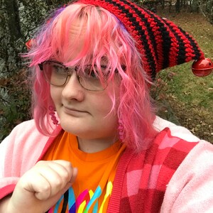 Crochet Jester Hat With Working Bells - Clowncore Alternative Scene Emo ...