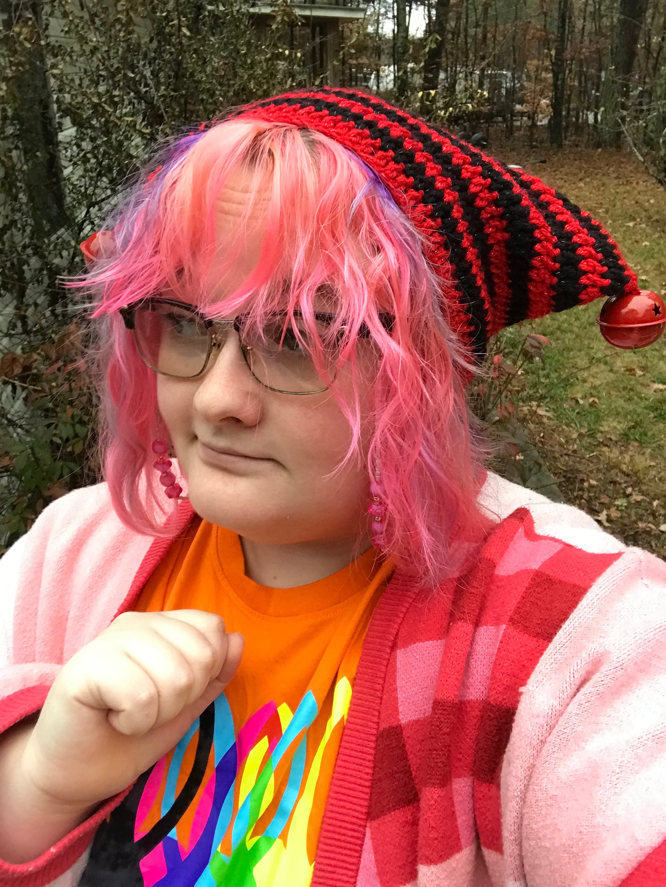 Crochet Jester Hat With Working Bells - Clowncore Alternative Scene Emo ...