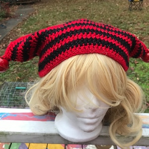 Crochet Jester Hat With Working Bells - Clowncore Alternative Scene Emo ...