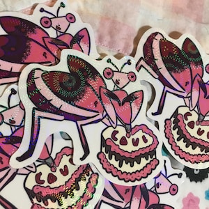 Lovecore Orchid Mantis Making a Cake Bug Lover Weirdcore Kawaii Insect ...