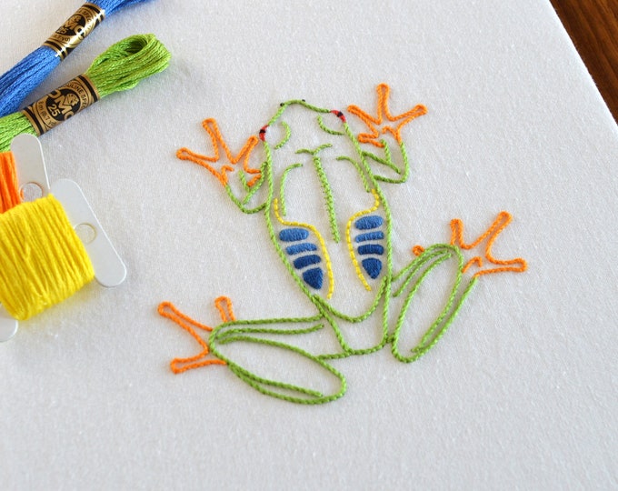 Anatomical Frog Hand Embroidery Pattern a Modern Embroidery - Etsy