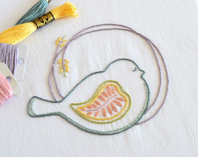 Modern hand embroidery by Kelly Fletcher by KFNeedleworkDesign
