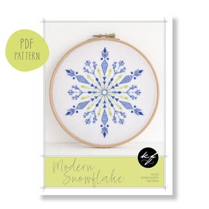 Modern Snowflake Embroidery Pattern, a Fresh Contemporary Snowflake ...