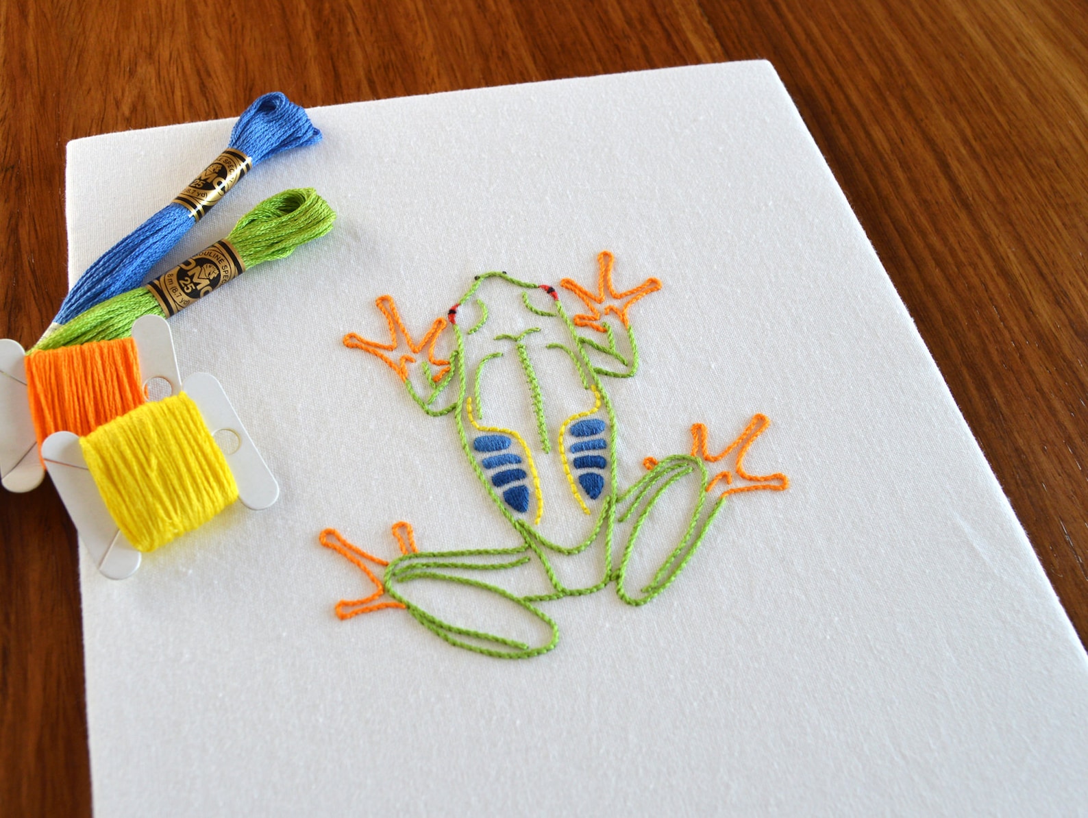 Anatomical Frog Hand Embroidery Pattern in Lifelike Colours From the ...