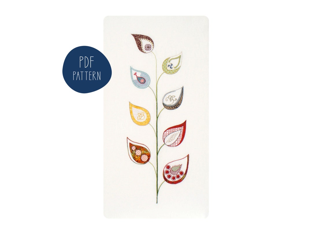 Celtic Leaves, an Original Hand Embroidery Pattern With Embroidered ...