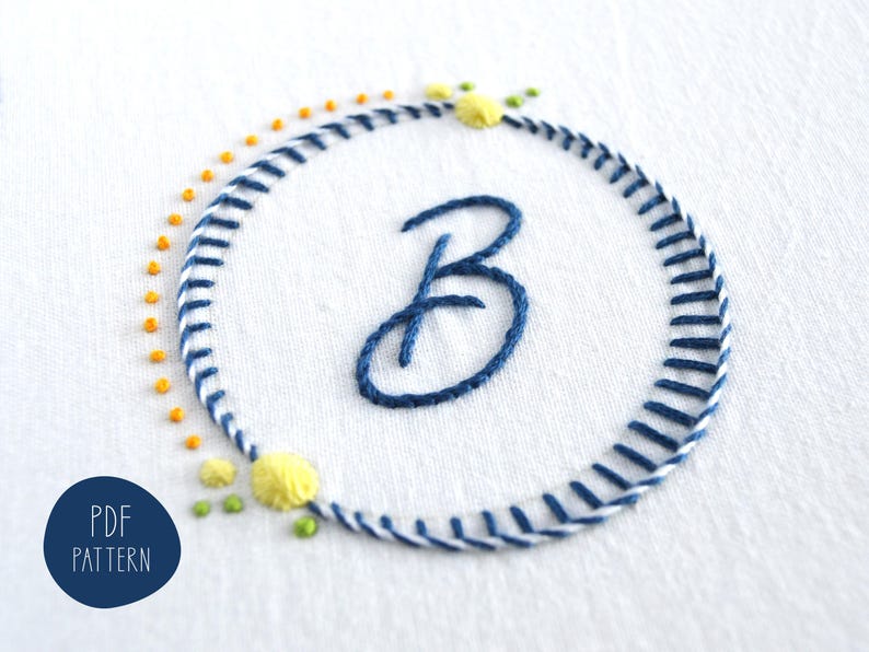Whipped Monograms Hand Embroidery Pattern. Four Alphabets of 26 Letters ...