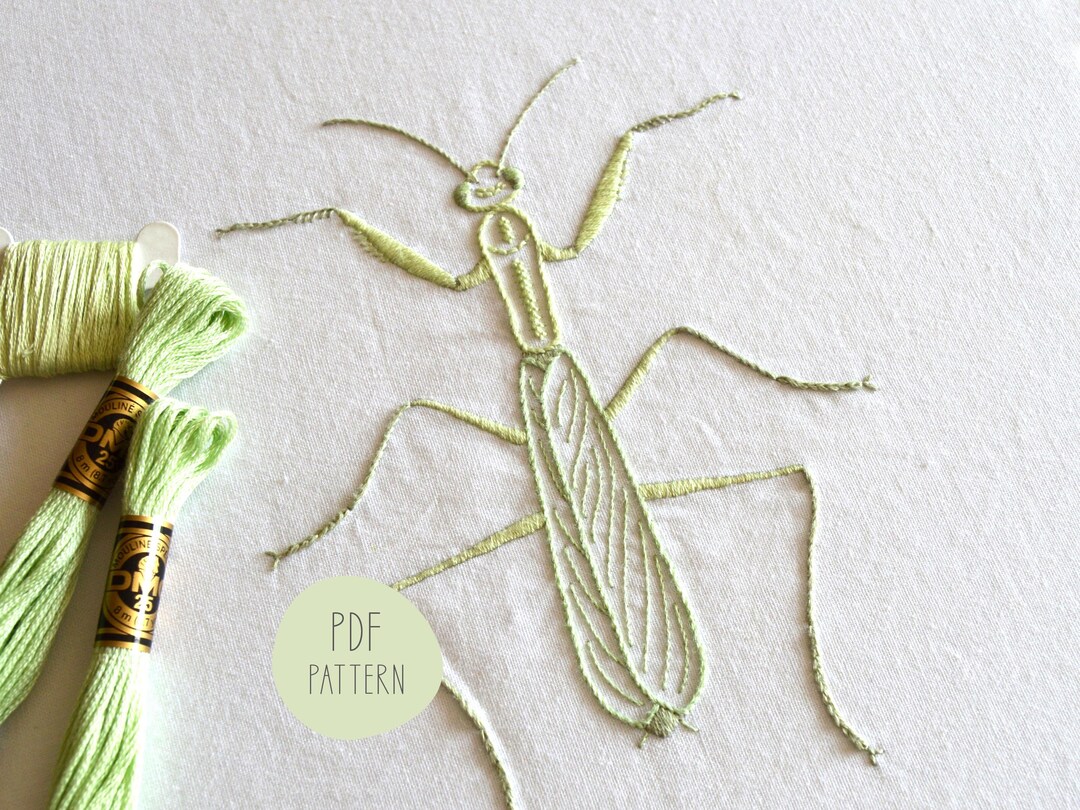 Anatomical Mantis, a Lifelike Embroidery Pattern for a Praying Mantis ...