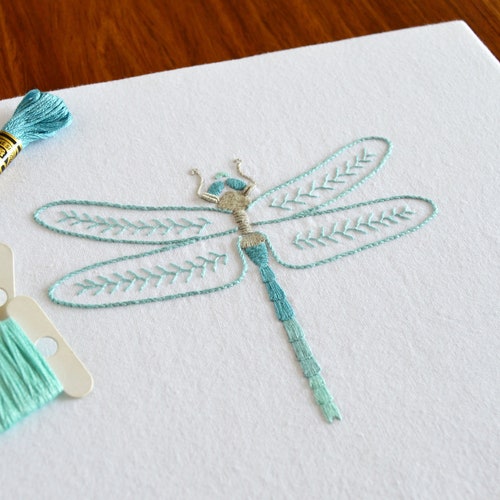 Anatomical Dragonfly Hand Embroidery Pattern a Modern - Etsy