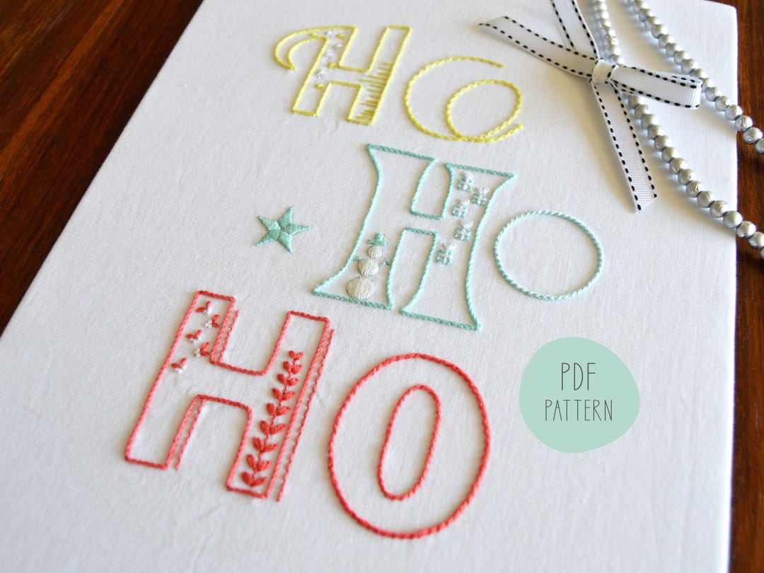Ho Ho Ho Embroidery Pattern for a Jolly Christmas Greeting for the ...