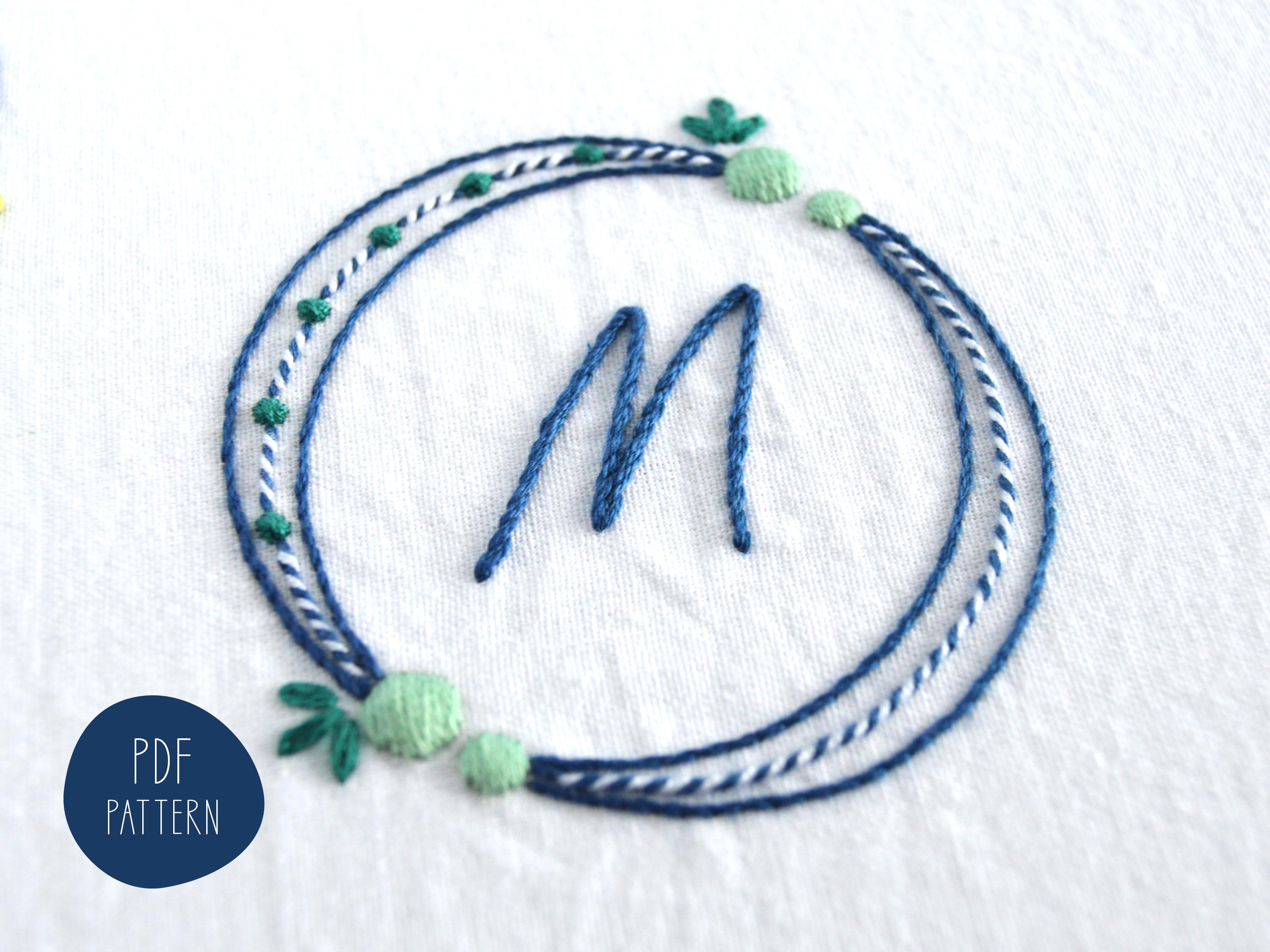 Whipped Monograms Hand Embroidery Pattern. Four Alphabets of 26 Letters ...