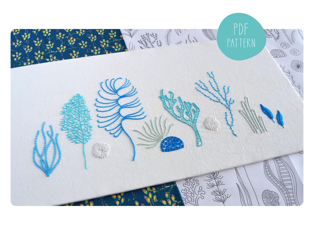 Wild Coral Embroidery Pattern, a Fresh and Original Ocean Design Filled ...