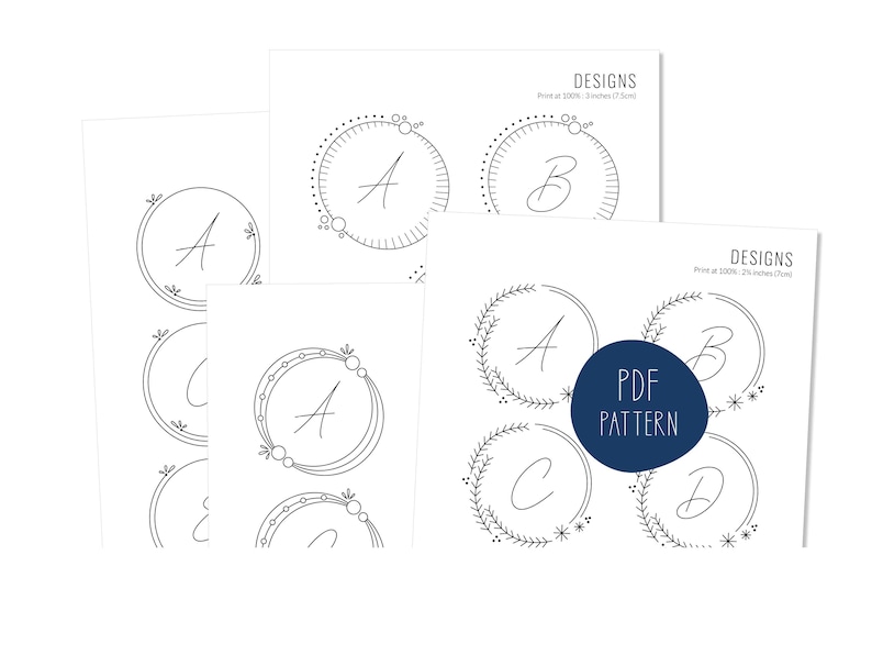 Whipped Monograms Hand Embroidery Pattern. Four Alphabets of 26 Letters ...