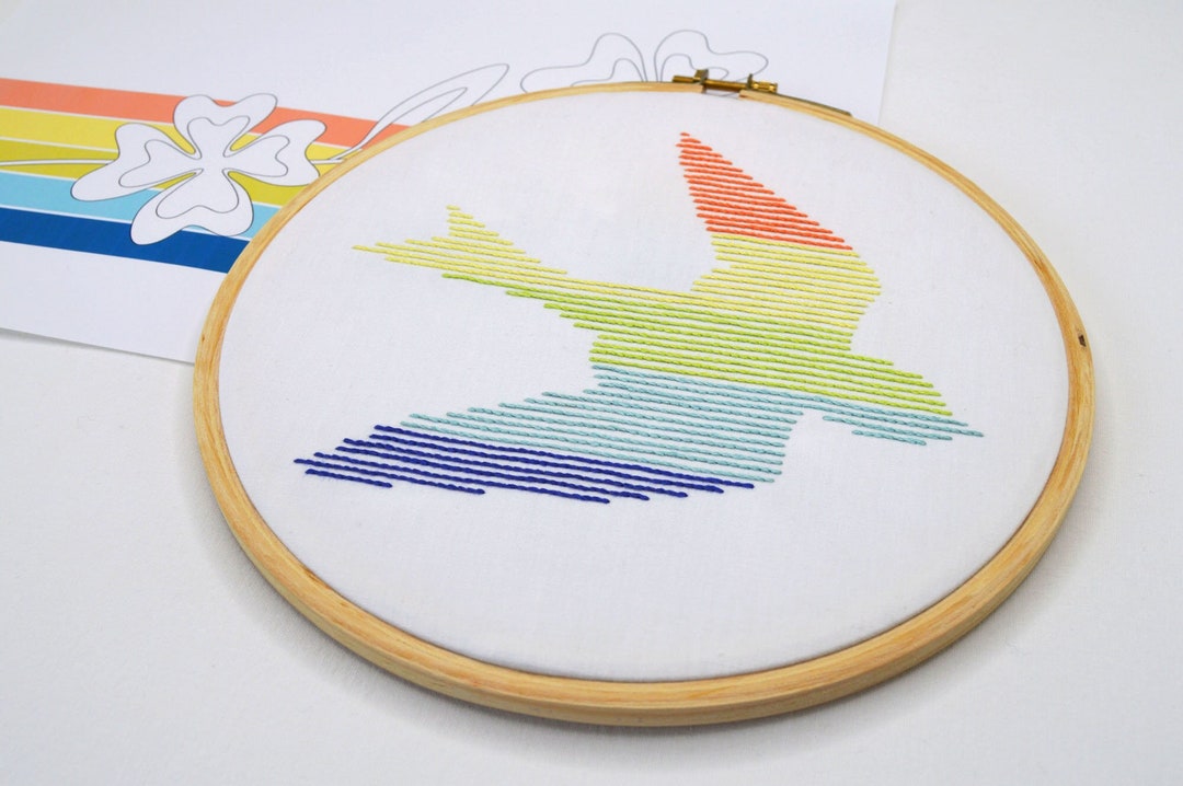 Swift Hand Embroidery Pattern for a Minimalist Bird in a Modern Take on ...