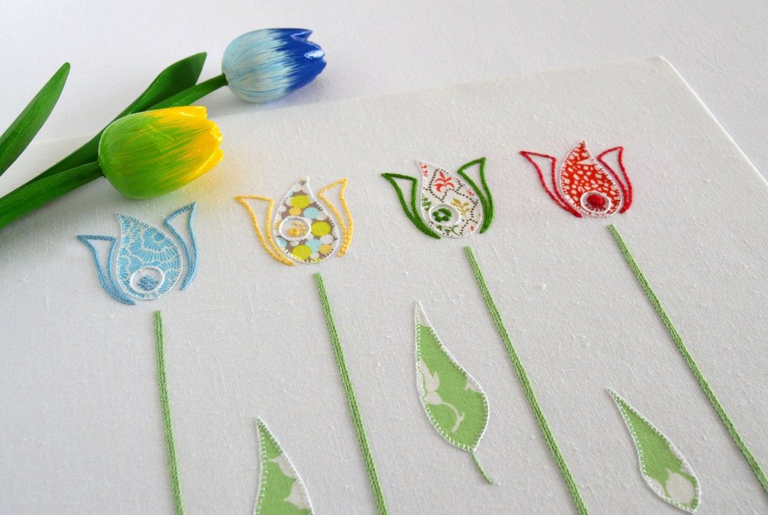 Tulips Hand Embroidery Pattern, a Contemporary Design With Some ...