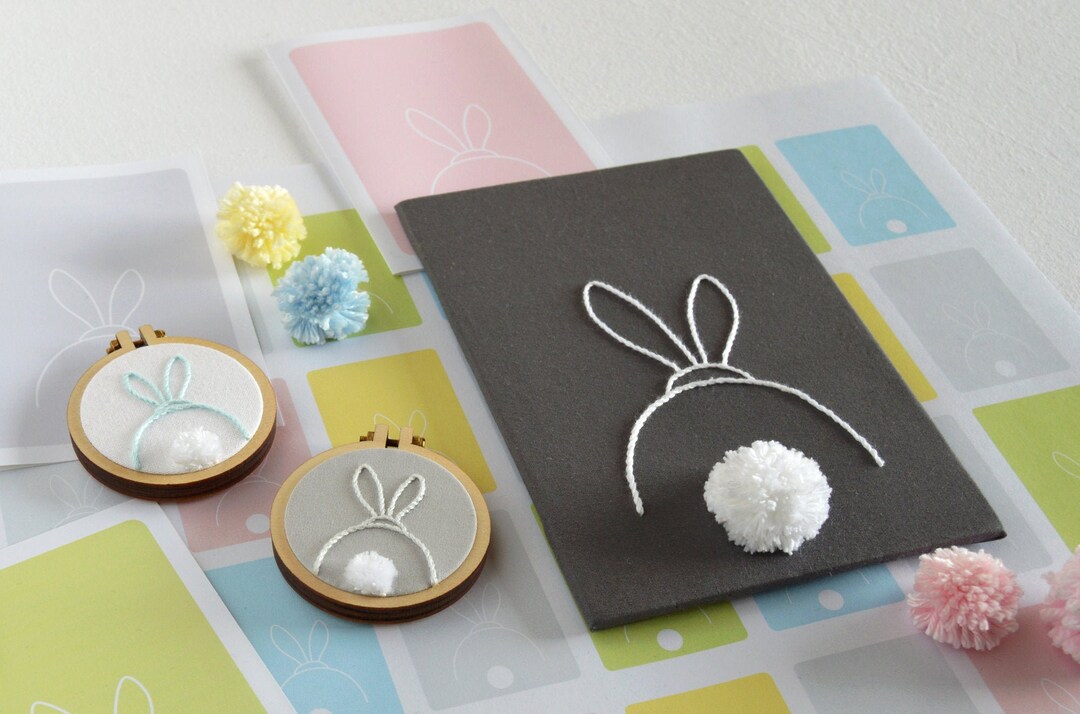 Shy Rabbit, a Fun and Easy Embroidery Pattern for the Whole Family - Etsy