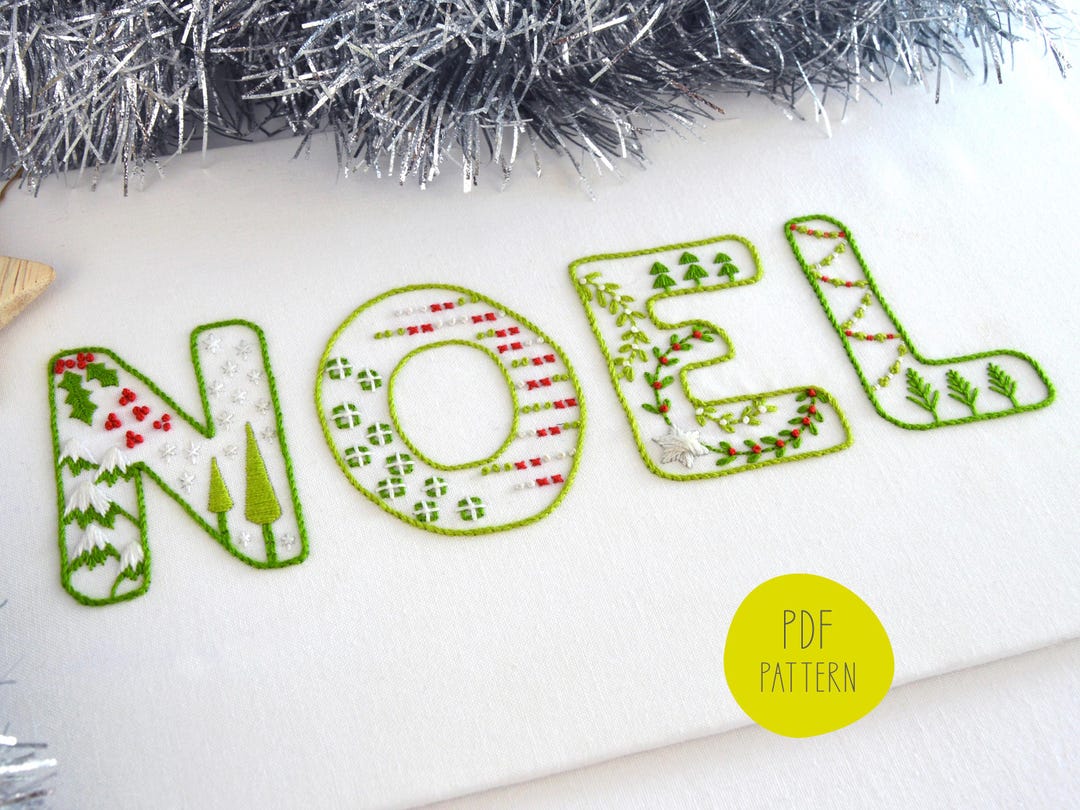 Noel Hand Embroidery Pattern to Spread Good Will at Christmas Time - Etsy
