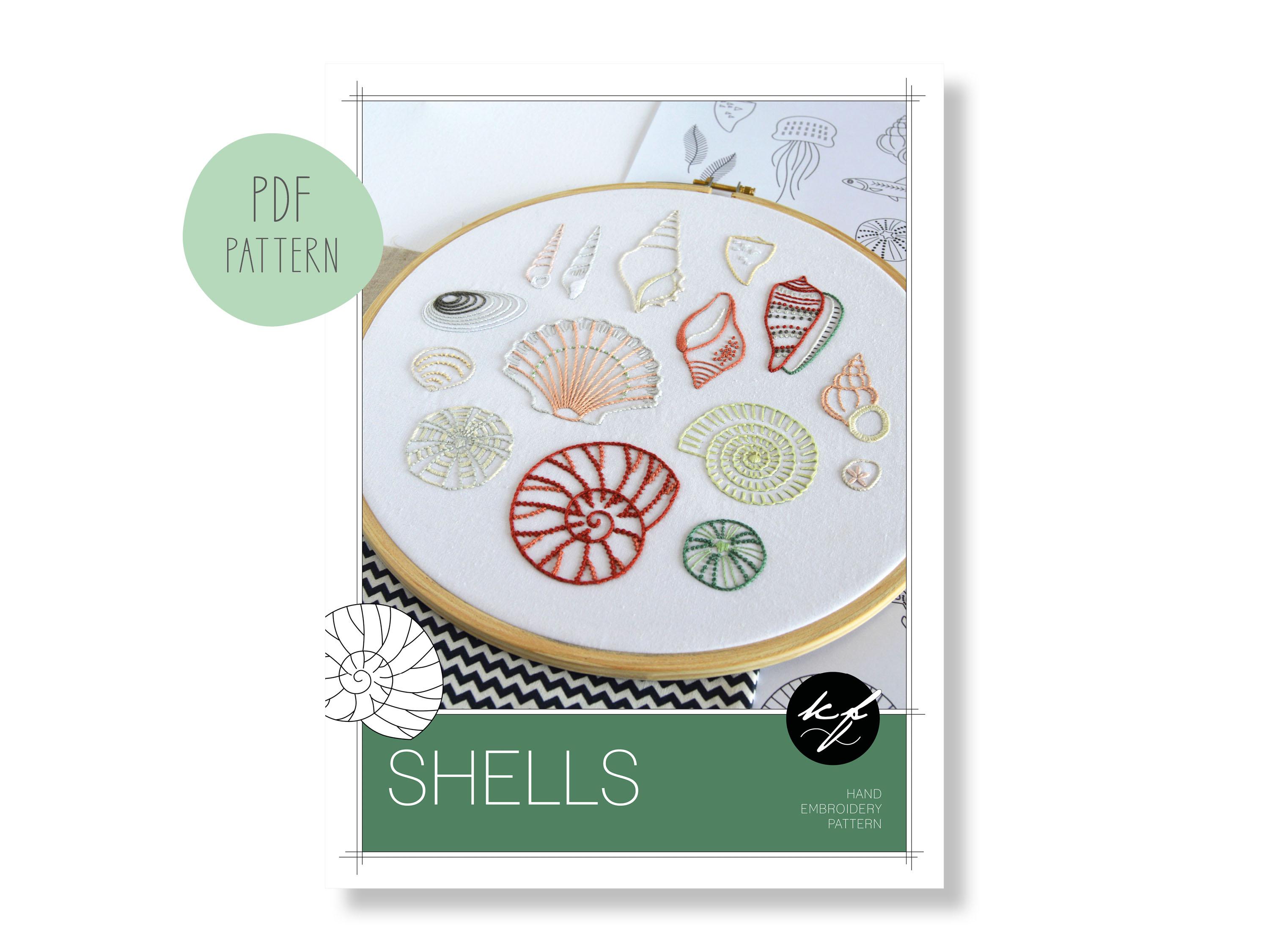 Shells Embroidery Pattern for 15 Seashell Designs - Etsy