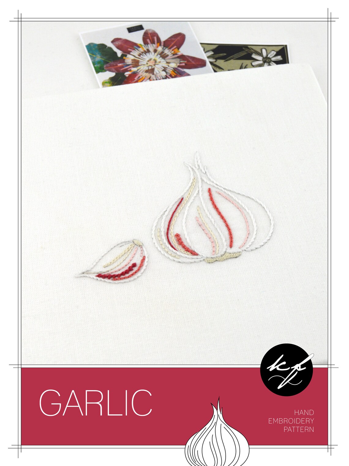 Garlic Embroidery Pattern for Fresh Produce - Etsy